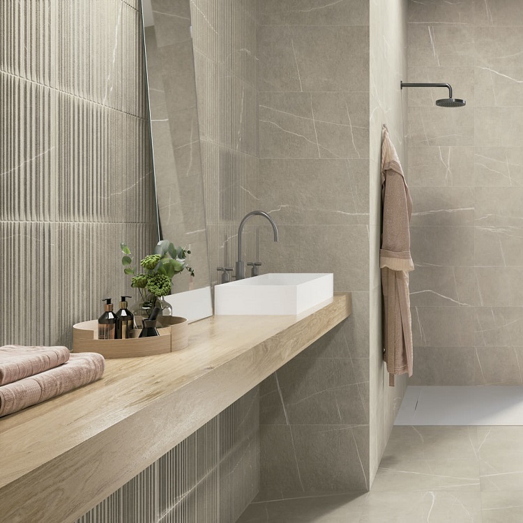 12 x 24 Deco Parallelo Nomade Bone Stone look rectified porcelain tile ...