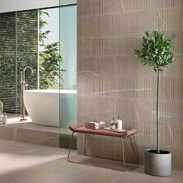 12 x 24 Deco Parallelo Nomade Bone Stone look rectified porcelain tile ...