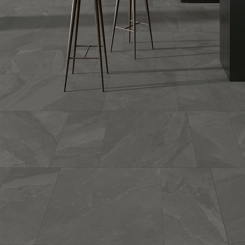 24 x 48 Brazilian Slate Pencil Grey Rectified Porcelain Tile – The Tile ...